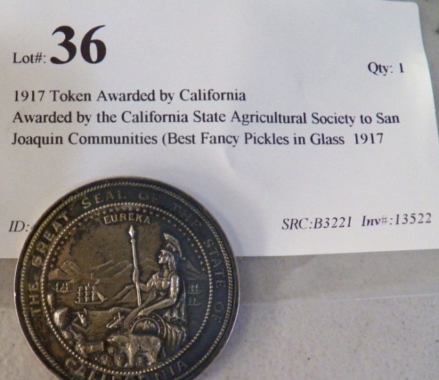 1917 Token Awarded by California Awarded by the California State ...