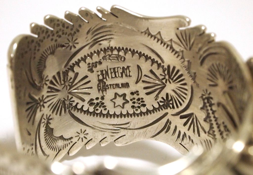 Old Pawn Navajo Mountain Turquoise Sterling Silver Cuff Bracelet - Ben ...