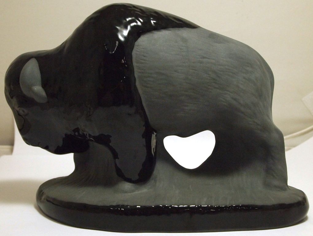 San Juan Pueblo Black Pottery Buffalo - Brenda Adelicia