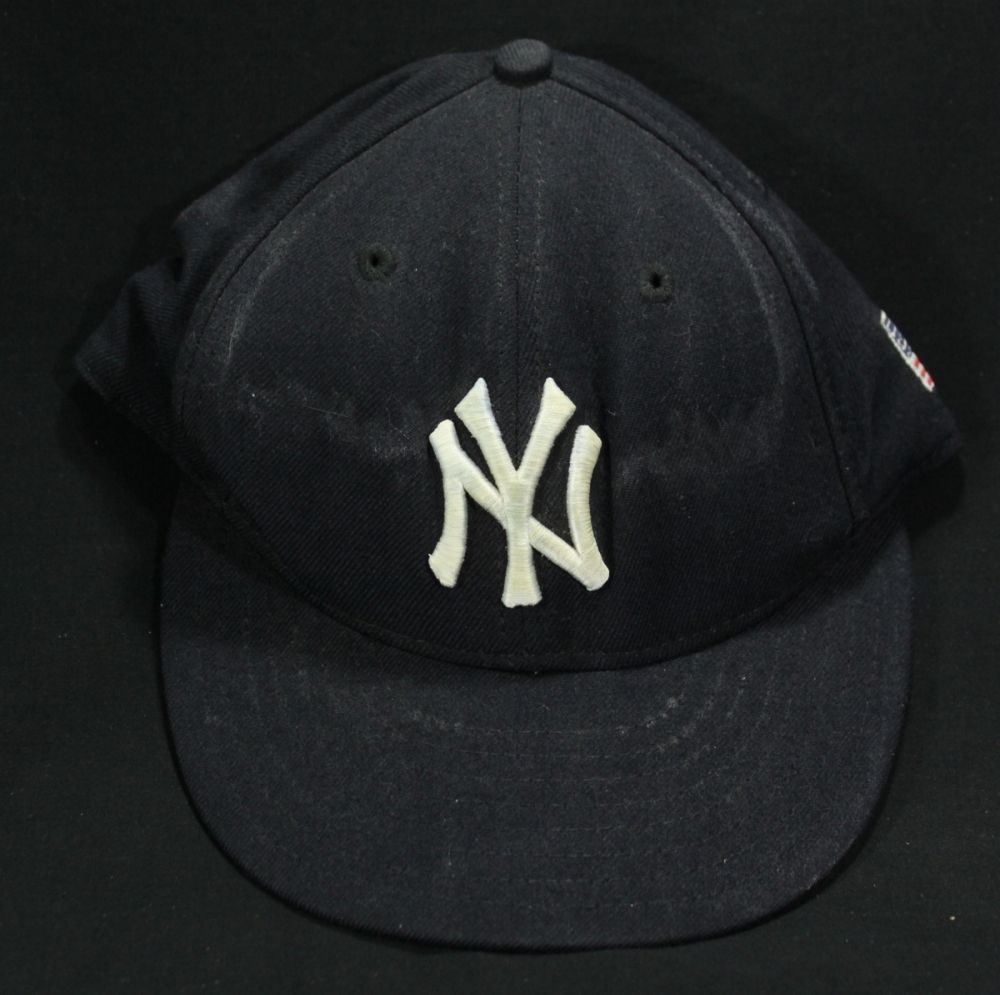 Derek Jeter Game Used 2001 Yankees Hat with 9/11 American Flag Patch ...