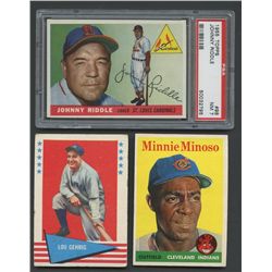 Lot of (3) Vintage Baseball Cards with Lou Gehrig, Johnny Riddle ...