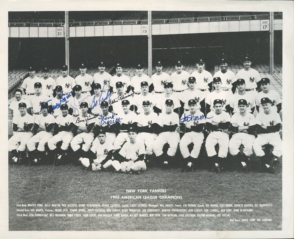 1955 Yankees Team 8x10 Photo Signed by (7) with Frank Crosetti, Bobby ...