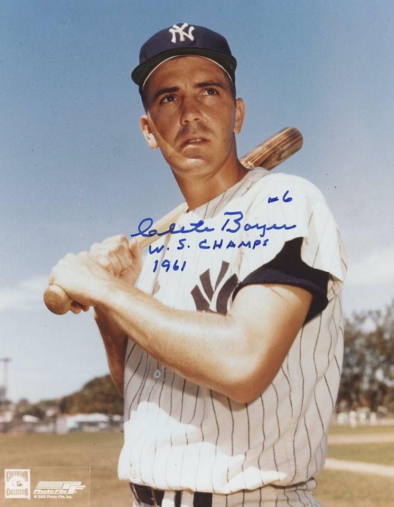 Clete Boyer Signed Yankees 8x10 Photo Inscribed "W.S. Champs 1961" (PA LOA)