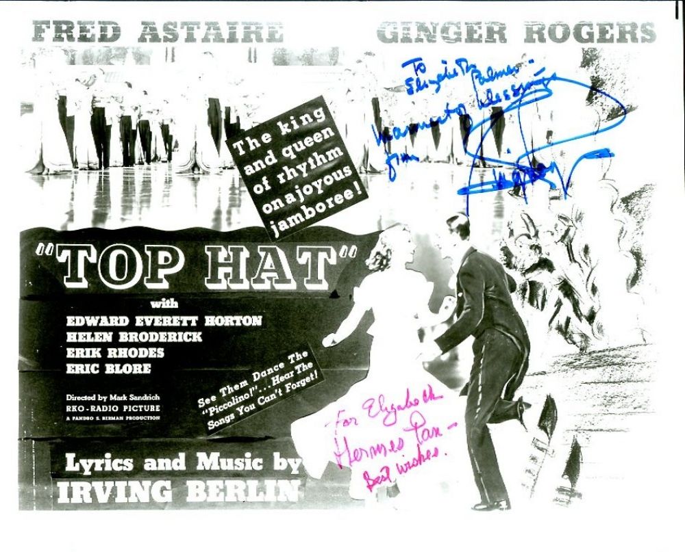 Ginger Rogers & Hermes Pan Signed "Top Hat" 8x10 Photo (Mueller LOA)