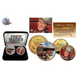 John Wayne Commemorative Limited Edition 24K Gold Colorized 2-Coin Set ...