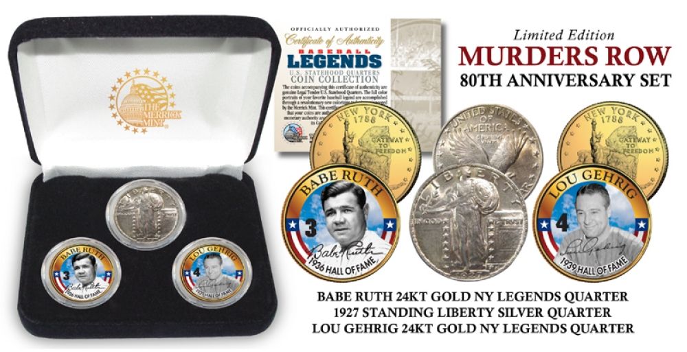 Babe Ruth & Lou Gehrig Yankees Commemorative Limited Edition 24K Gold ...