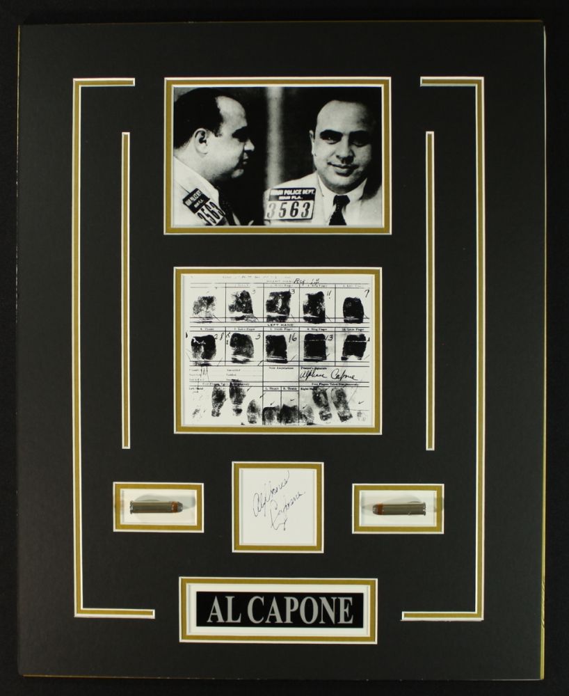 Al Capone Custom Matted Display Piece with Signed Cut Copy and Finger ...