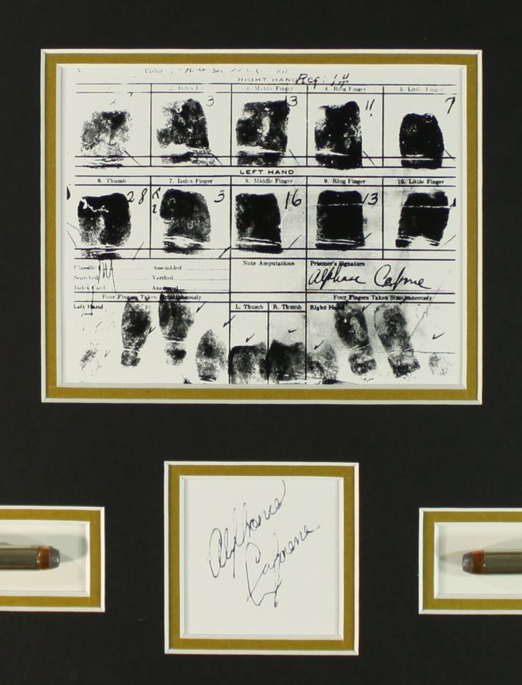 Al Capone Custom Matted Display Piece with Signed Cut Copy and Finger ...