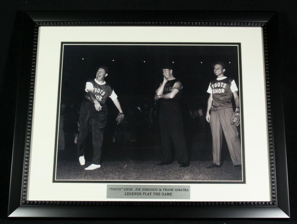 Joe DiMaggio, Frank Sinatra & "Toots" Shor 16x20 Custom Framed Display