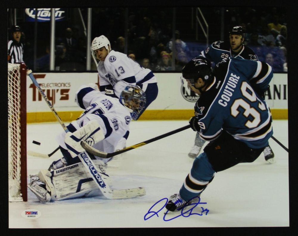 Logan Couture Signed 11x14 Sharks Photo (PSA COA)