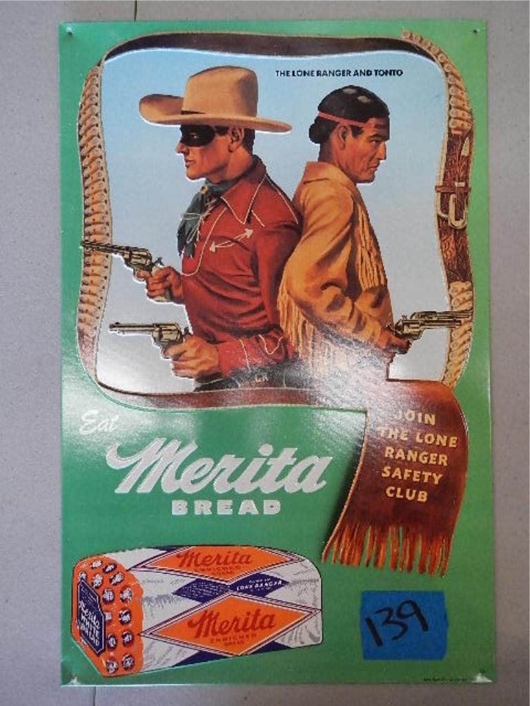 Merita Bread Sign with the Lone Ranger and Tonto