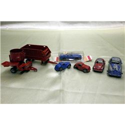 Small Assortment Vintage Metal Cars & Farm Toys