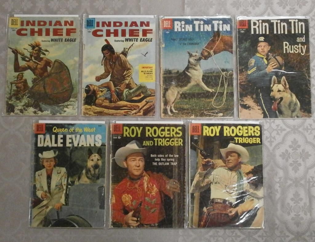 7 1950's Dell Western Comic Books Roy Rogers, etc