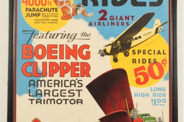 Vintage Boeing Clipper Airplane Ride Poster
