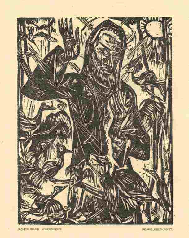 Walter Helbig Original Woodcut