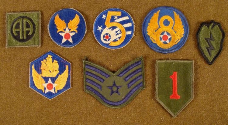 COLLECTION OF 8 US PATCHES TH, 6TH,8TH AF-AA-1 DIVISION