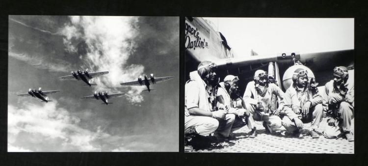 2 Photos US Tuskegee 332nd Airmen, Martin B-12 Bomber