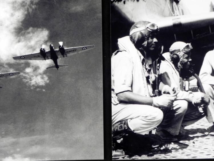 2 Photos US Tuskegee 332nd Airmen, Martin B-12 Bomber