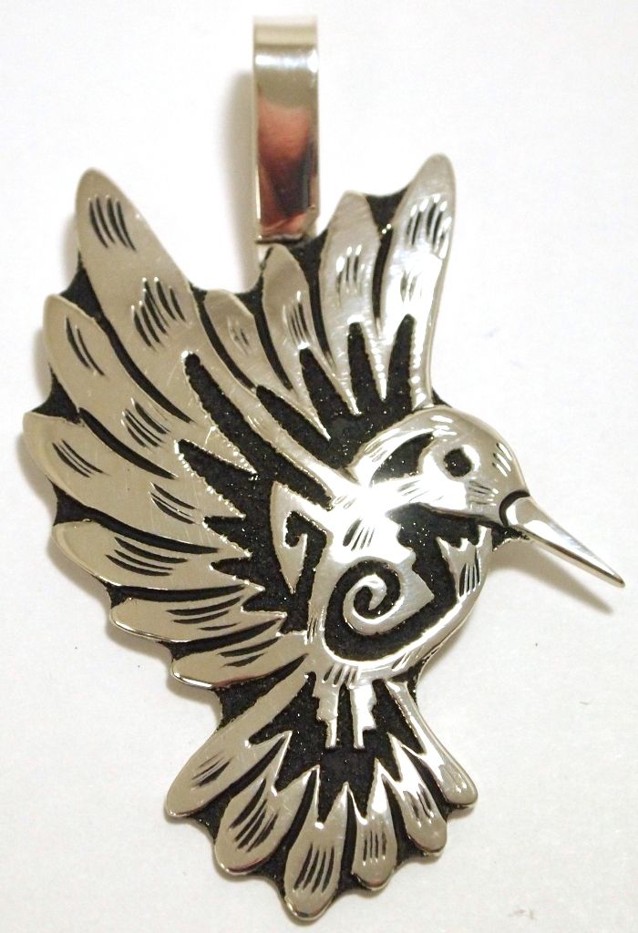 Navajo Sterling Silver Hummingbird Pendant - Richard Singer