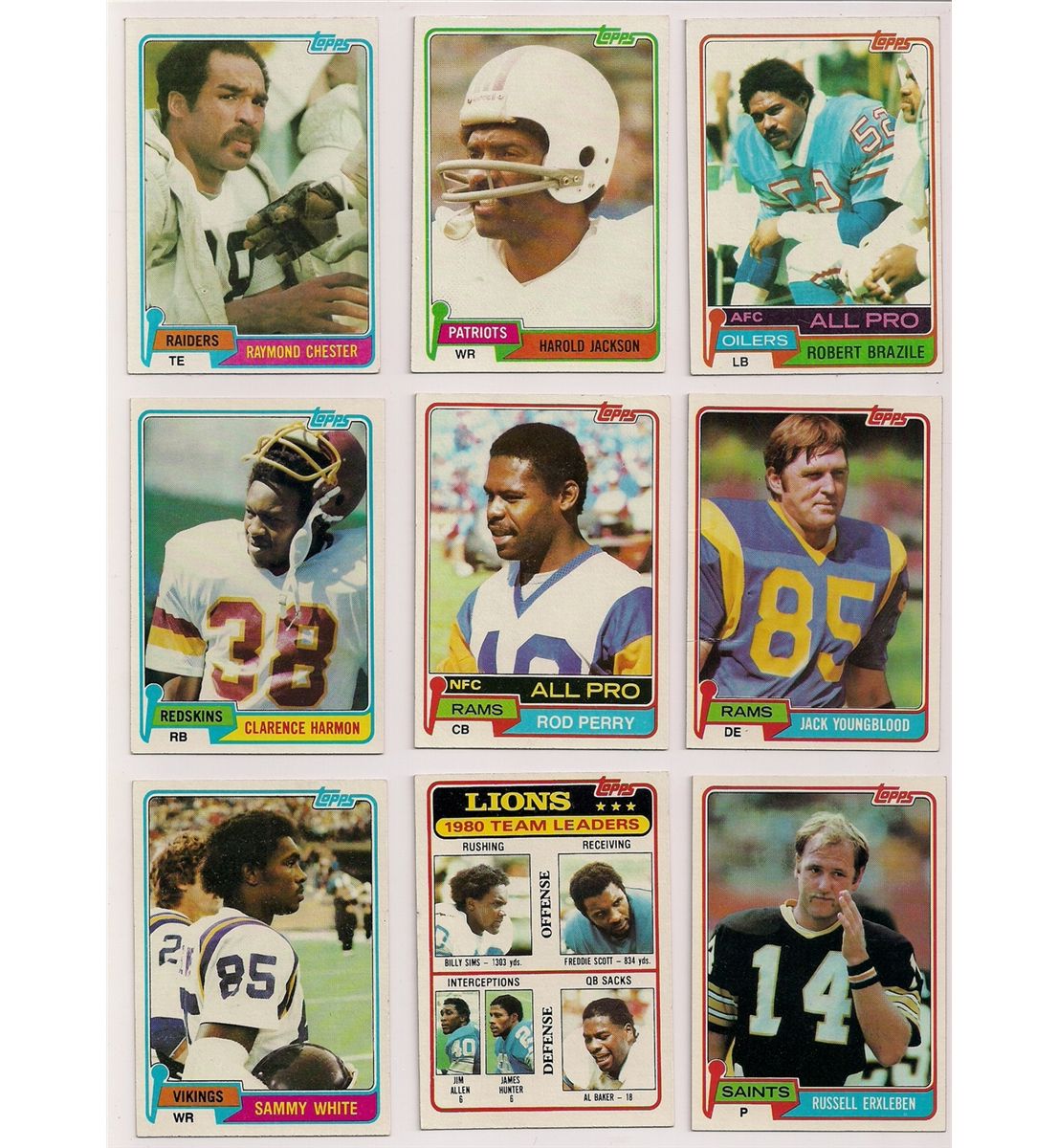 Lot of (50) 1981 Topps Football Cards