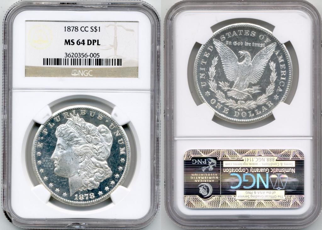 1878-CC S$1 Morgan NGC MS64 Deep Proof Like Morgan