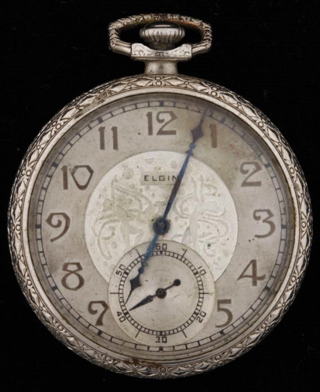 1931 Elgin 14K White Gold Pocket Watch15 jewels, Wadsworth quality, in ...