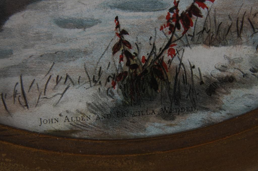 Fine Art Antique PrintDepicting 2 Pilgrims Walking in the Forest of ...