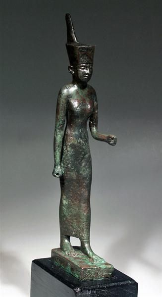 An Egyptian Bronze Statuette of the Goddess Neith