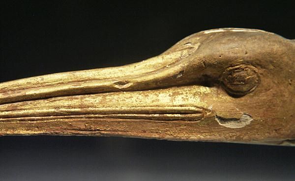 An Egyptian Gilded Head of an Ibis
