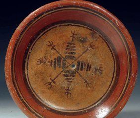 A Mayan Pottery Painted Plate