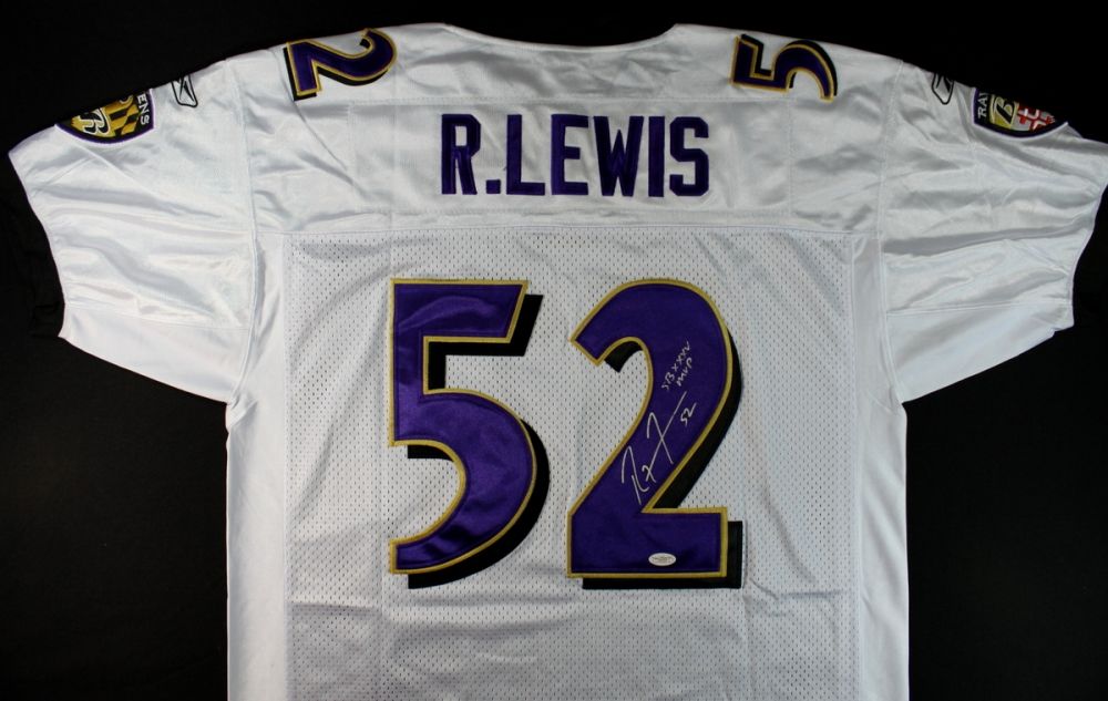 Ray Lewis Signed Ravens Jersey Inscribed "SB XXXV MVP" (JSA COA)
