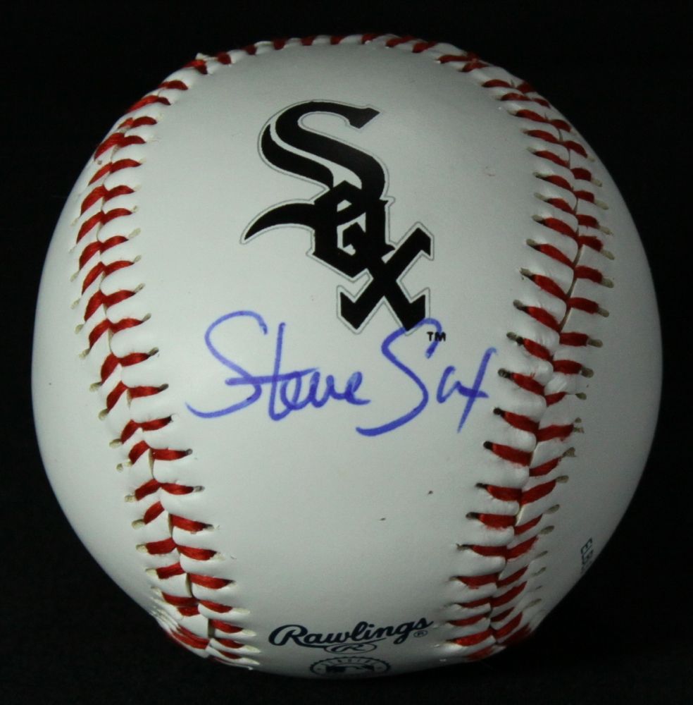 Steve Sax Signed White Sox Logo Baseball (GA COA)
