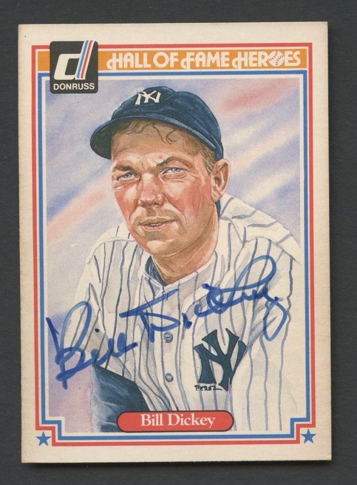 Bill Dickey Signed Yankees Baseball Card (AR COA)