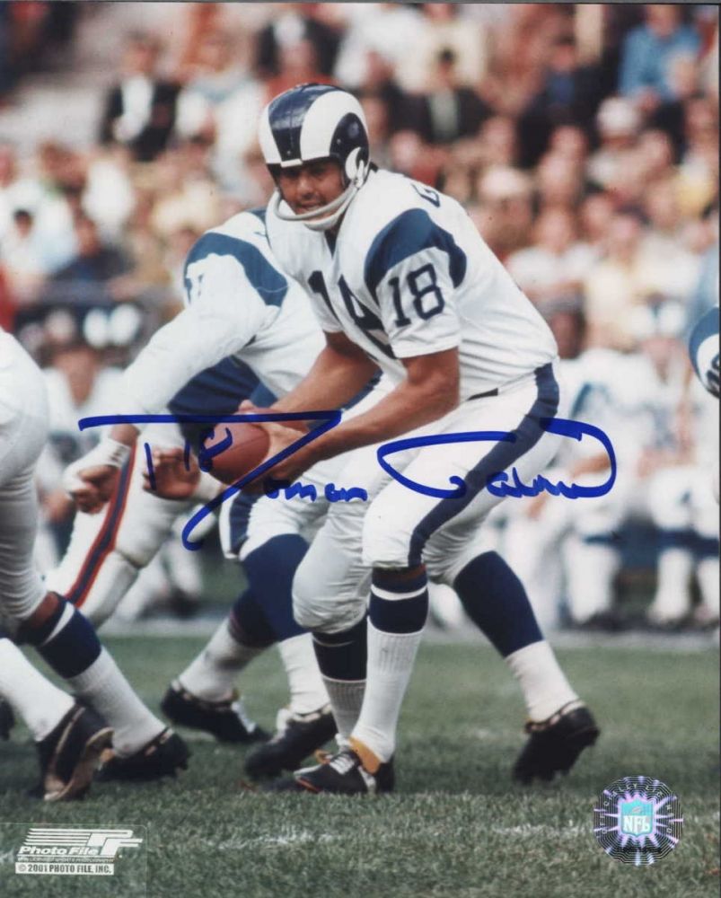 Roman Gabriel Signed 8x10 Rams Photo (PA LOA)