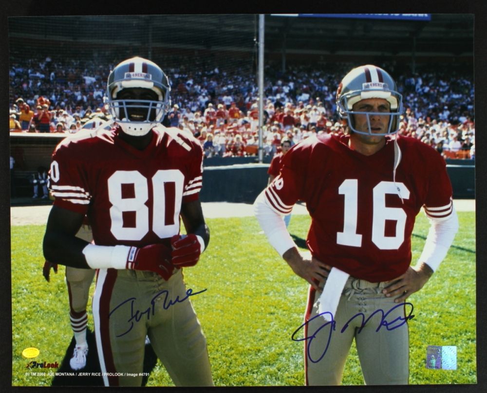 Jerry Rice & Joe Montana Signed 49ers 16x20 Photo (Player Holograms ...