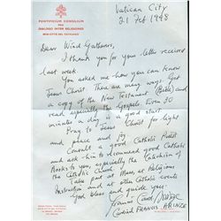 Cardinal Francis Arinze Hand-Written & Signed Letter from Vatican City ...