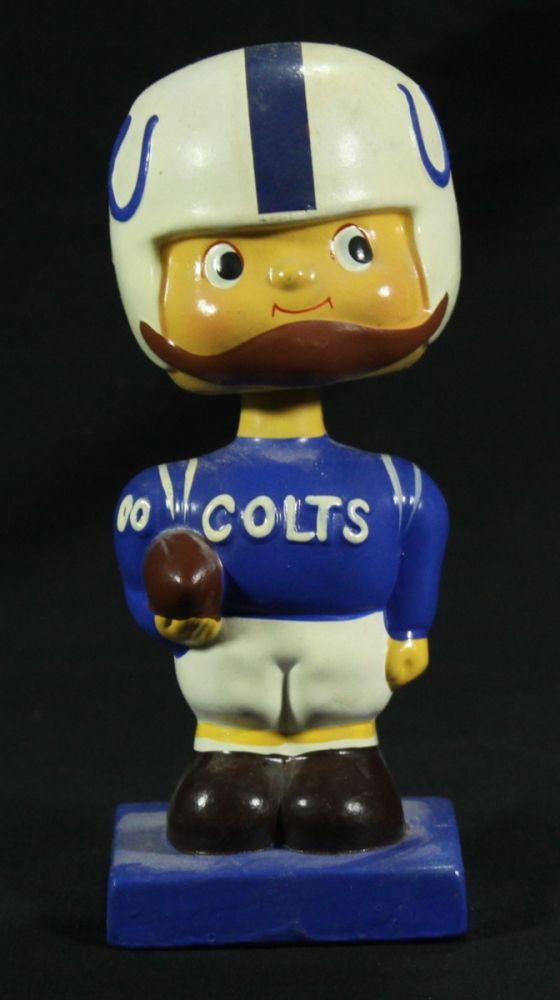 1960's Baltimore Colts Vintage Wood Bobblehead Nodder