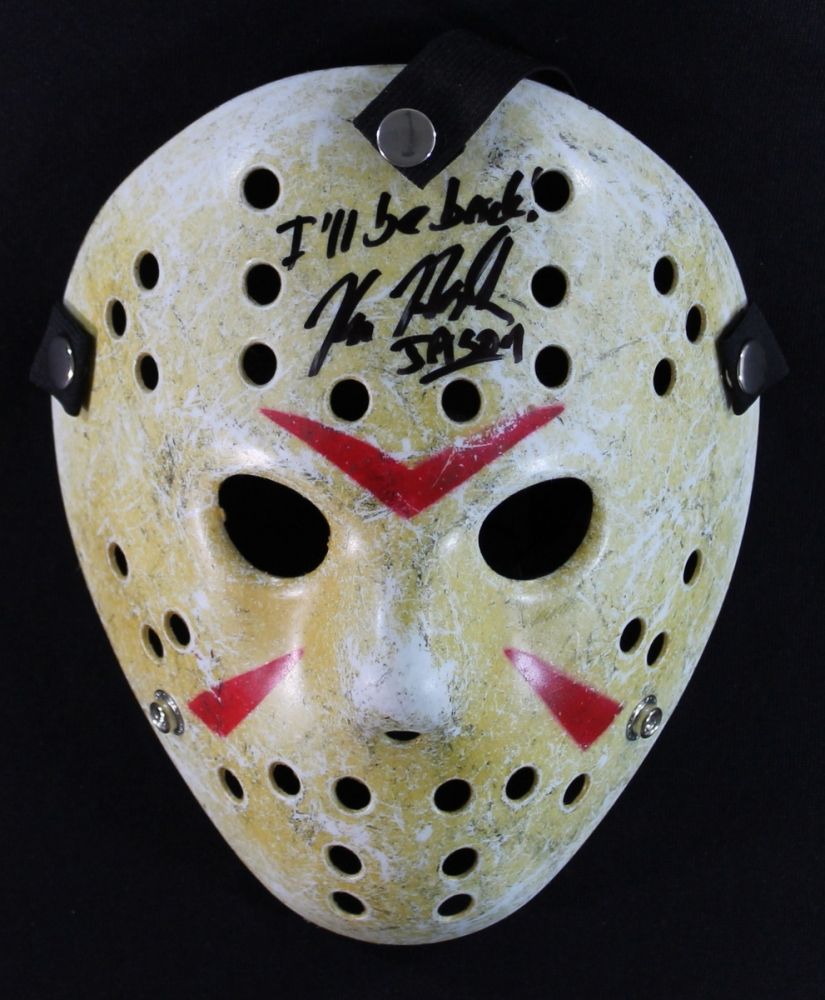 Kane Hodder Signed "Friday the 13th" Jason Mask Inscribed "I'll Be Back ...