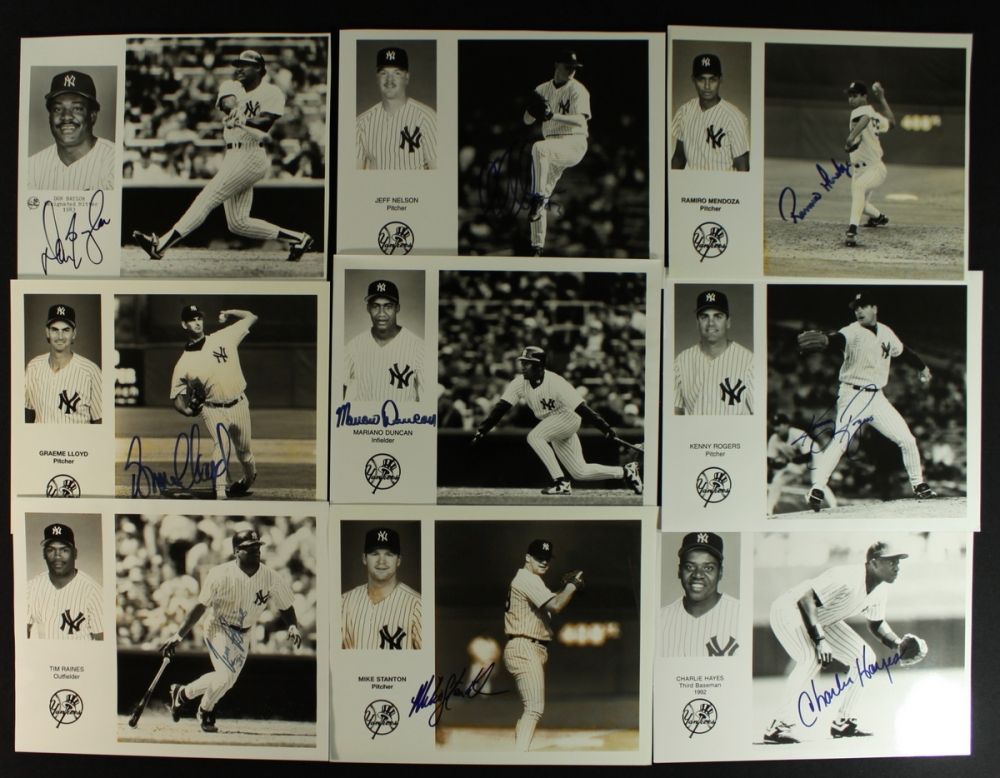 Lot of (9) Signed Yankees 8x10 Photos with Tim Raines, Don Baylor, Mike ...