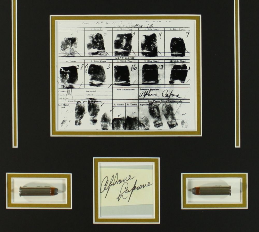 Al Capone Custom Matted Display Piece with Signed Cut Copy and Finger ...