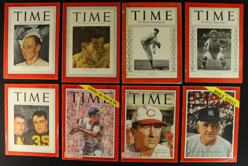 Lot of (17) Vintage Time Magazines with Jackie Robinson, Ted Williams ...