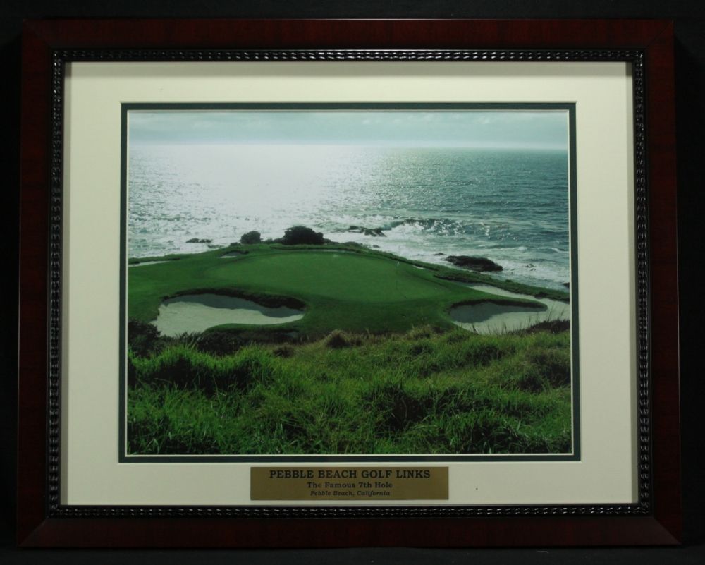 Pebble Beach 16x20 Custom Framed Display: "Famous 7th Hole"