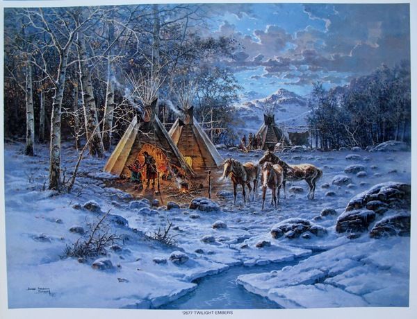 JORGE TARALLO BRAUN TWILIGHT EMBERS LIMITED ED. LITHOGRAPH