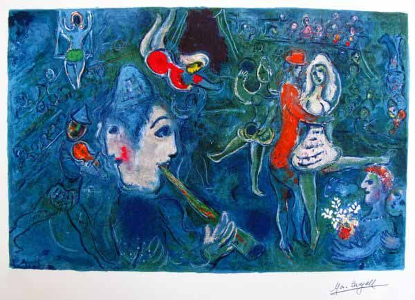 MARC CHAGALL CIRCUS CLOWN & DANCER LIMITED ED. SMALL GICLÉE