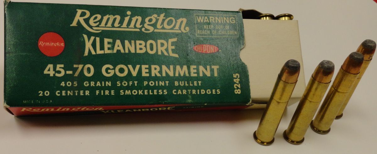 REMINGTON Klean Bore ammo., .45-70, box w/bullets and brass