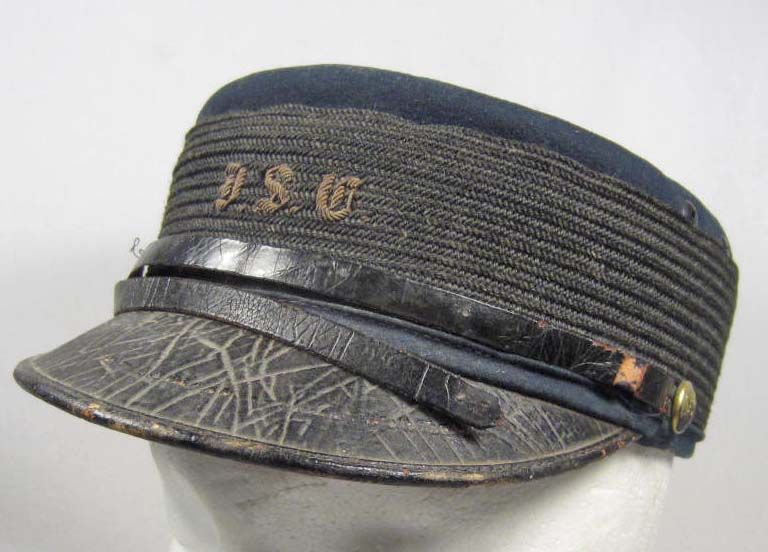 C. 1800'S SPANISH AMERICAN WAR ERA I.S.C. US MILITARY VISOR HAT / CAP