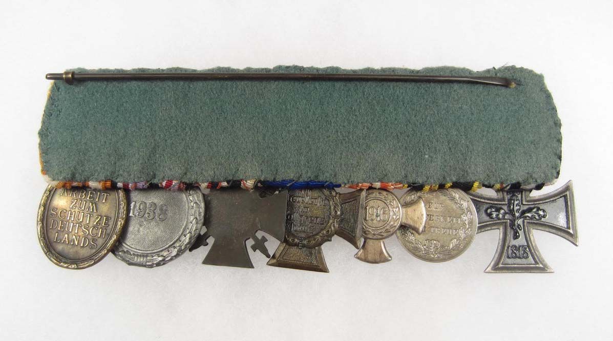 SCARCE GERMAN NAZI PLACE MEDAL BARS W/ 7 MEDALS