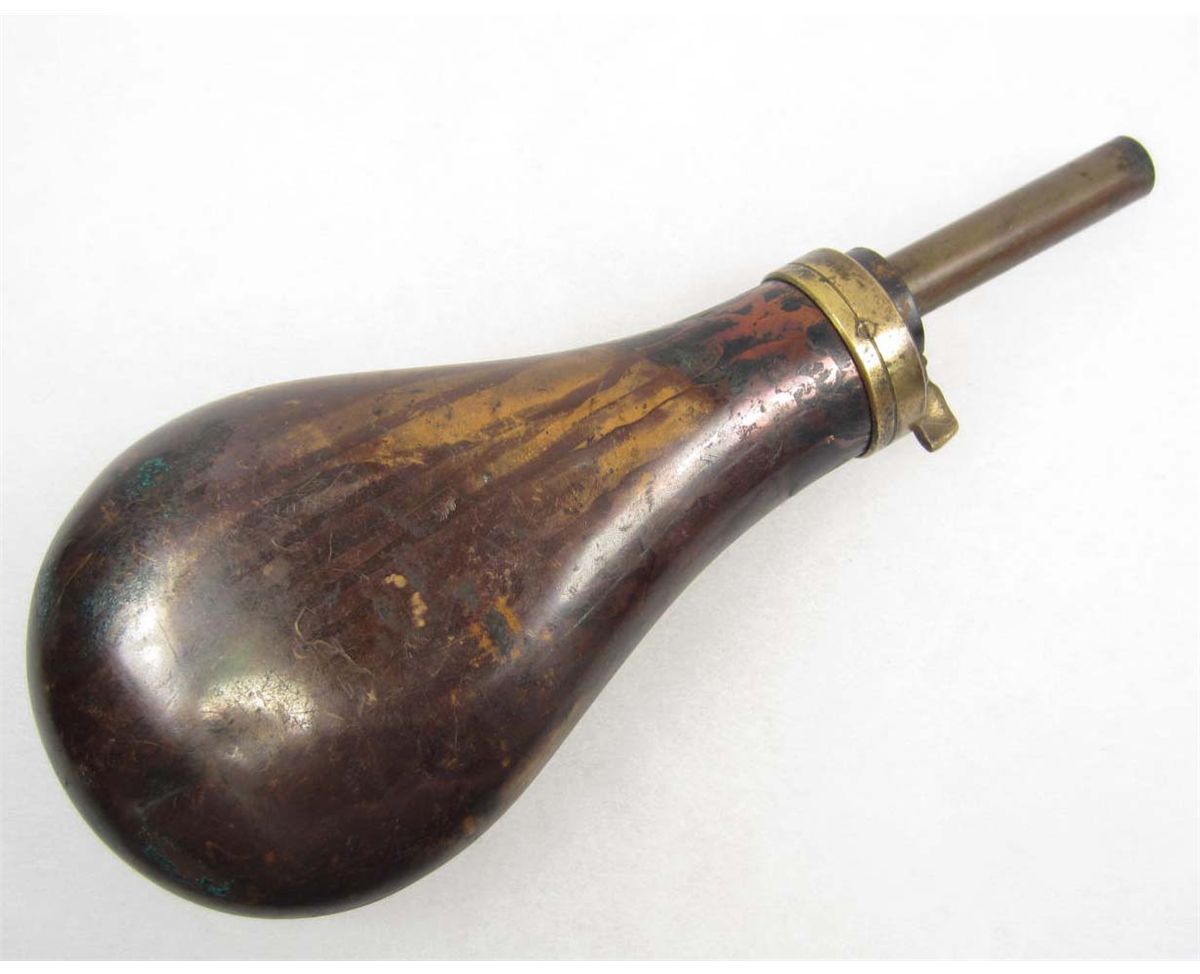 OLD WEST CIVIL WAR ERA MILITARY GUN POWDER FLASK