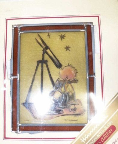 M.I. Hummel Stained Glass Windows 3-Hand Painted Hummel Stained Glass ...