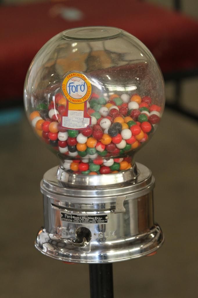 Original Ford Gum Ball Machine on Stand
